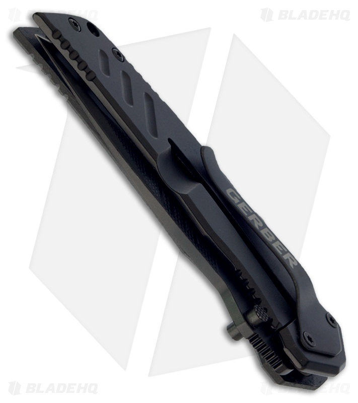 Gerber Swagger Frame Lock Knife (3.25" Black Serr) - Blade HQ