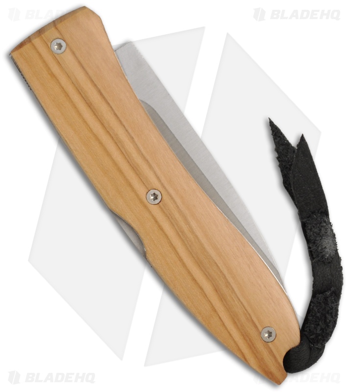 LionSteel Opera Knife Olive Wood (3" Satin Plain) 8800 UL - Blade HQ