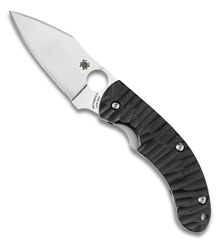 Spyderco Perrin PPT Folding Knife Black Corrugated G-10 (3.16" Satin ...