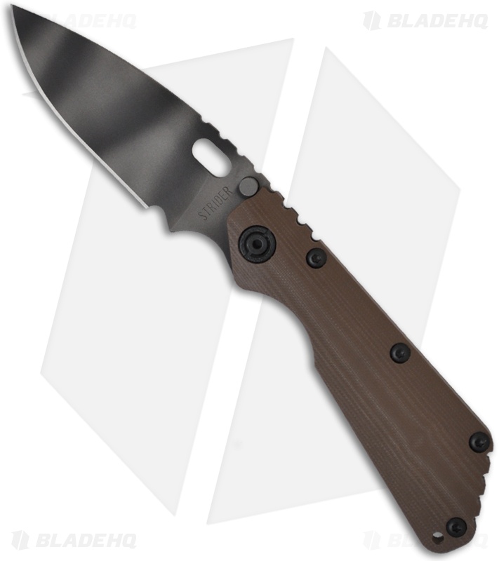 Strider SMF-CC Coyote Brown G-10 Folding Knife (3.9" Tiger Stripe Plain ...