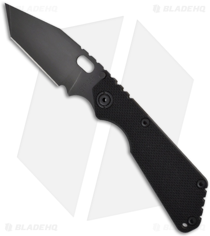 Strider SnG Tanto Frame Lock Knife Black G-10 (3.5" Black) - Blade HQ