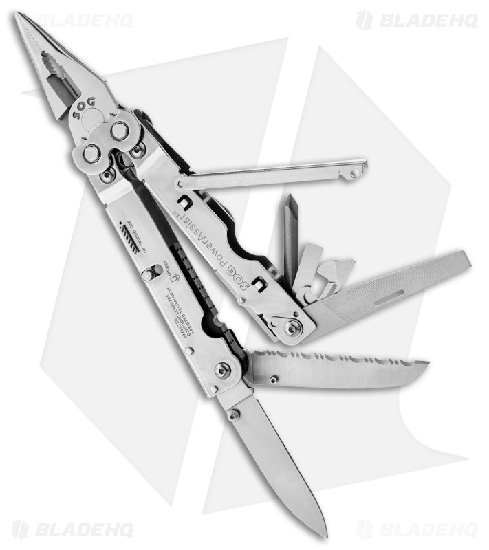 SOG PowerAssist EOD Multitool w/ Leather Case S67-L - Blade HQ