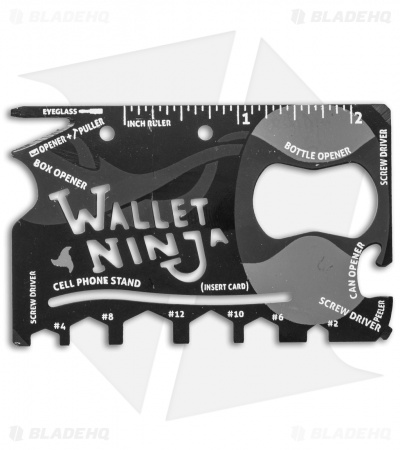 Wallet Ninja 18 in 1 Card Multi Tool - Black - Blade HQ