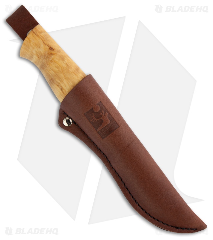 Kellam Knives Falcon Puukko Knife Curly Birch Fixed Blade (3" Satin ...