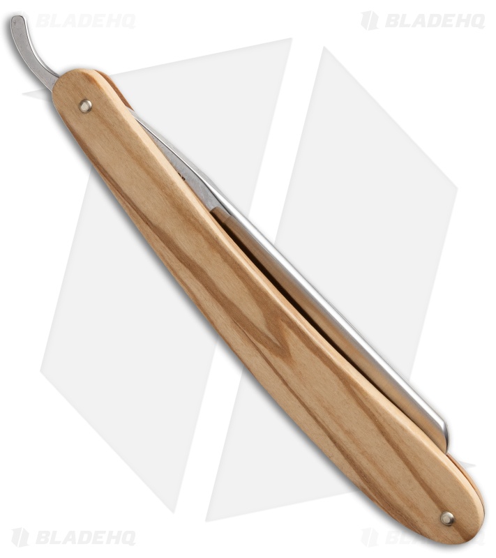 Timor Deluxe Straight Razor Olive Wood Handle (5/8" Carbon Steel) 370 ...