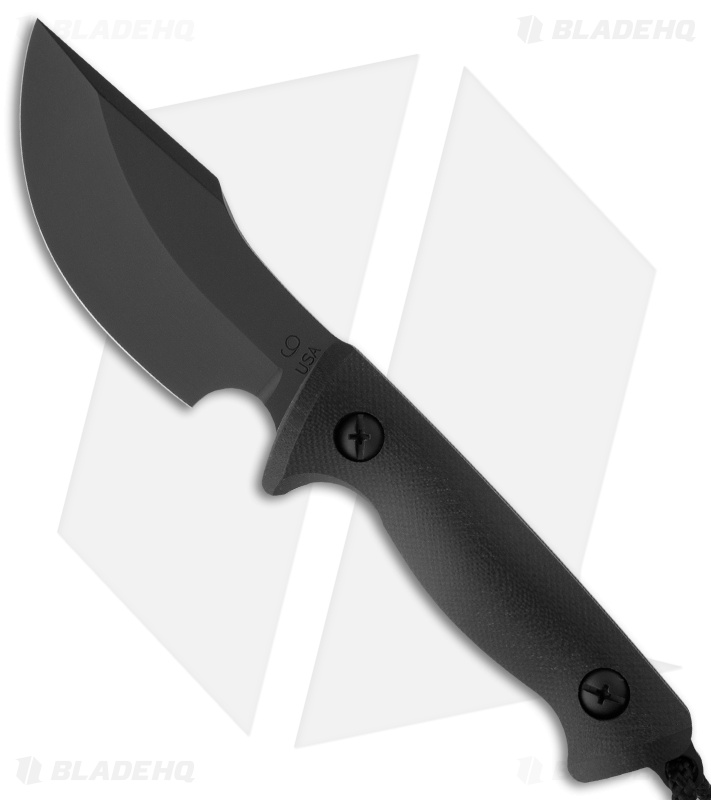 Treeman Knives Pathfinder Fixed Blade Knife (4.25" Black Plain) - Blade HQ