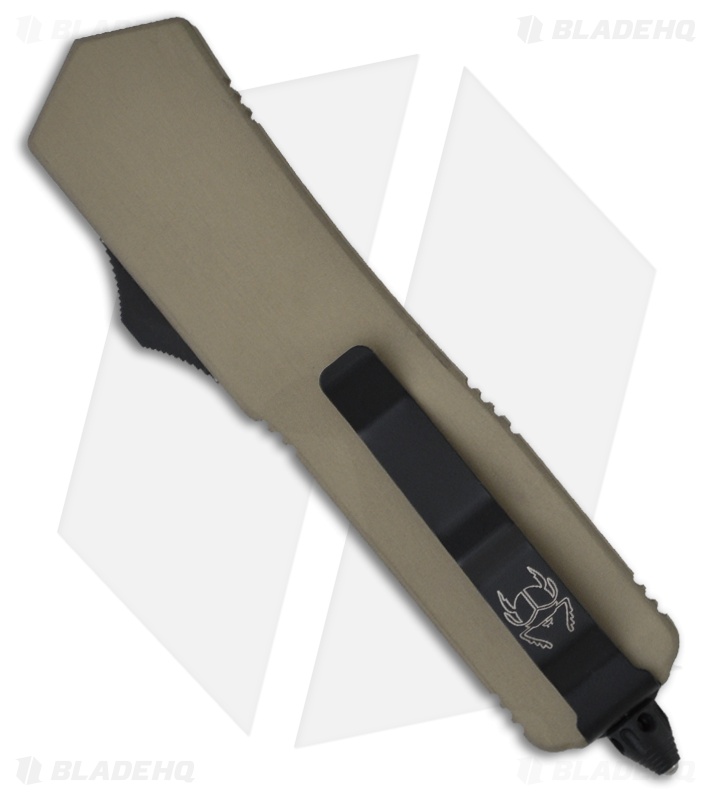 Microtech Scarab OTF Knife Executive Tan Dagger (Two-Tone PLN) 109-1TA ...