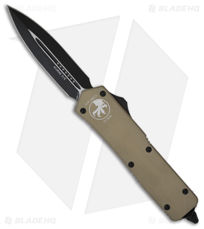 Microtech Scarab OTF Knife Executive Tan Dagger (Two-Tone PLN) 109-1TA ...