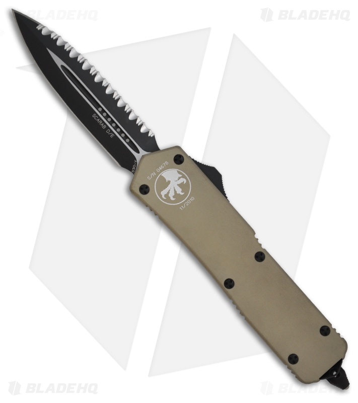 Microtech Scarab OTF Knife Executive Tan Dagger (Two-Tone FULL SER) 109 ...