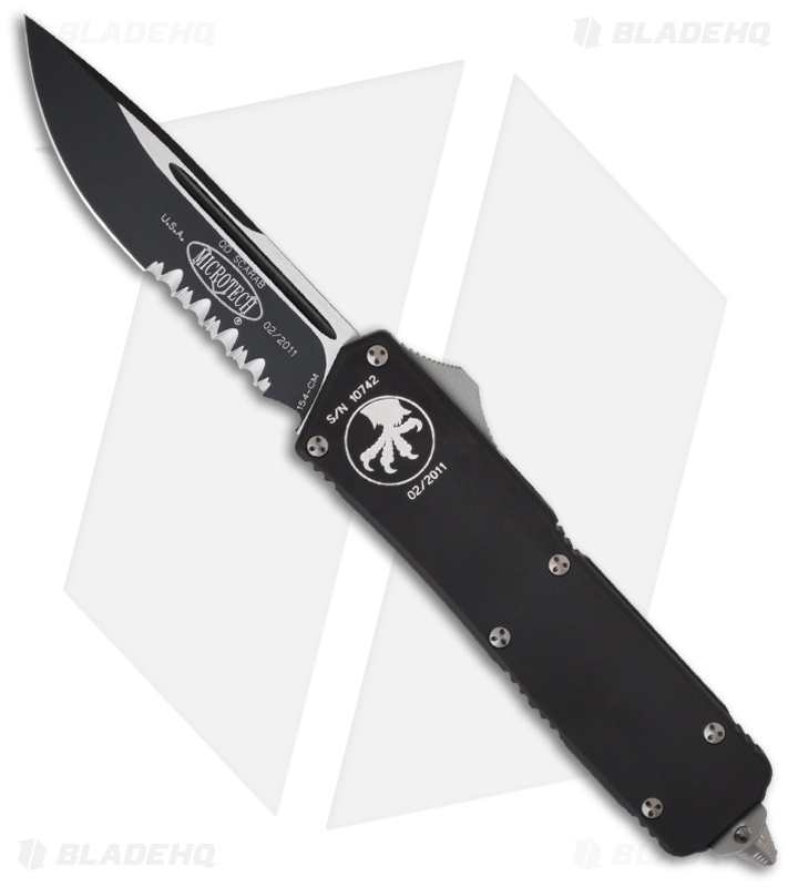 Microtech Scarab Executive OTF S/E Automatic Knife (3.5" Black Serr ...
