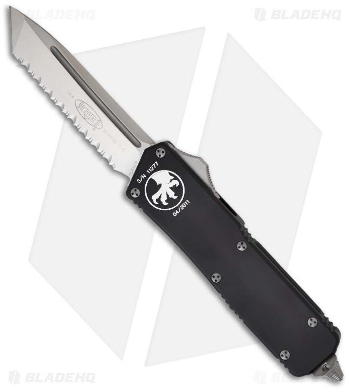 Microtech Scarab Executive OTF Knife Automatic Tanto (3.5" Satin Serr ...