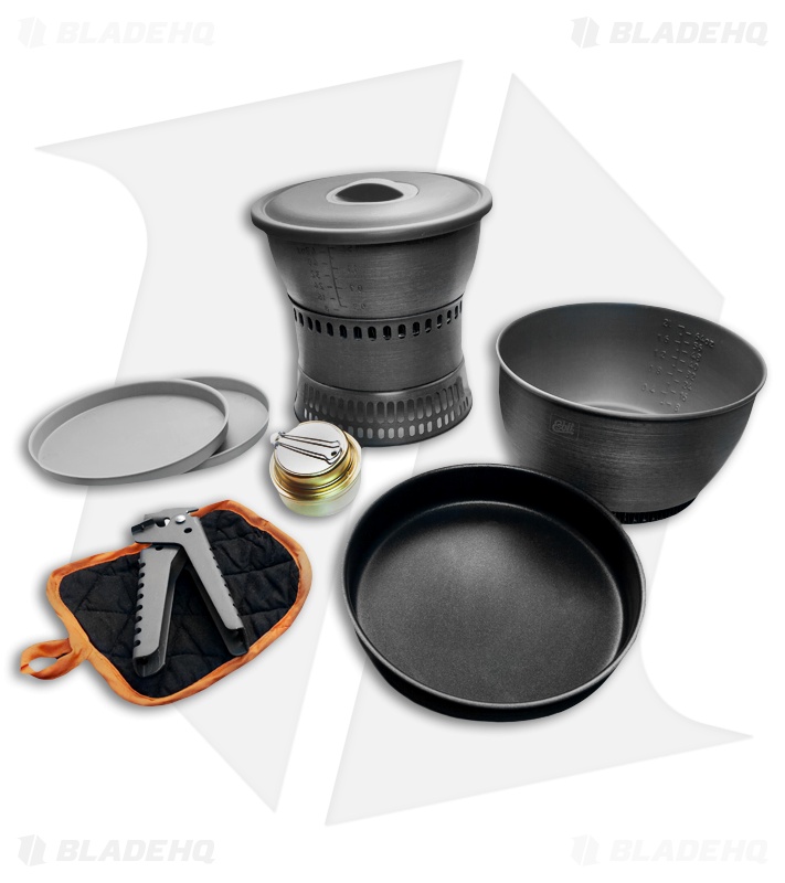 Esbit Hard Anodized Aluminum Alcohol Fuel Cookset (80 oz.) - Blade HQ