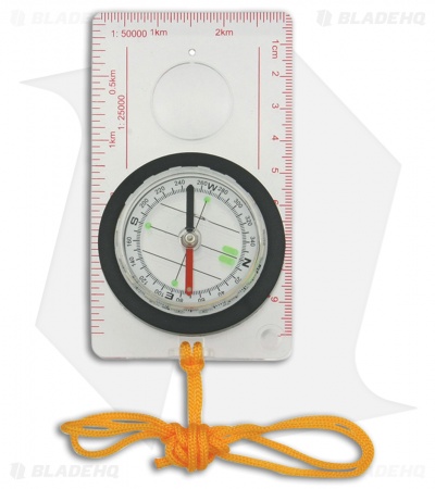 Explorer Map Guardian Base Plate Compass W/ Orange Lanyard - Blade HQ