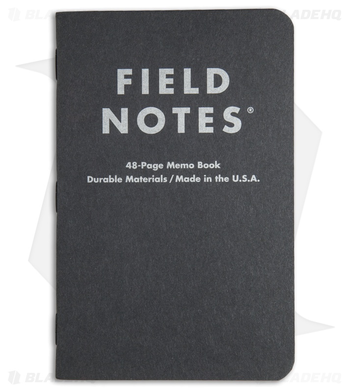 Field Notes Pitch Black MEMO Dot Graph 3-Pack (Pitch Black) FN-33 ...