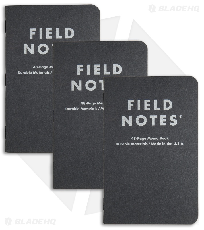 Field Notes Pitch Black MEMO Dot Graph 3-Pack (Pitch Black) FN-33 ...