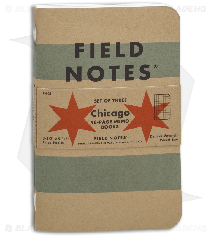 Field Notes Memo Graph 3-Pack Chicago Edition (Brown) FN-28 - Blade HQ