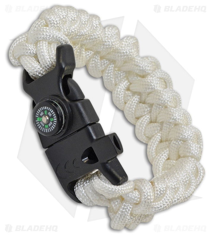 Camillus Cuda Mens Bracelet Small Paracord Bracelet (White) - Blade HQ