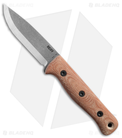 Reiff Knives F4 Scandi Bushcraft Knife Tan Mic LH - Blade HQ