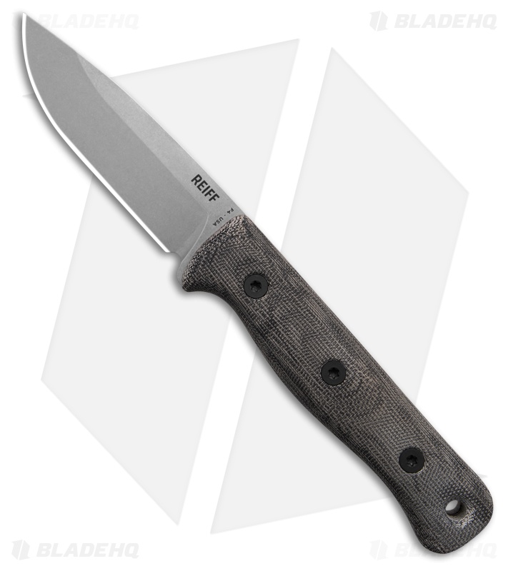 Reiff Knives F4 Bushcraft Knife Black Micarta LH - Blade HQ