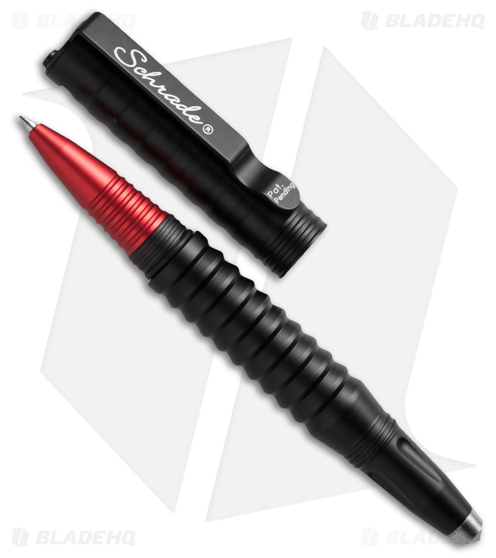 Schrade Black Tactical Rescue Pen Red Tip SCPEN8BKR - Blade HQ
