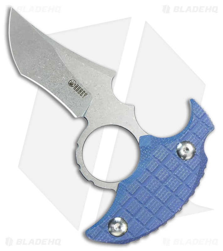 Kubey Knives Stheno Fixed Blade Knife Blue G-10 SW
