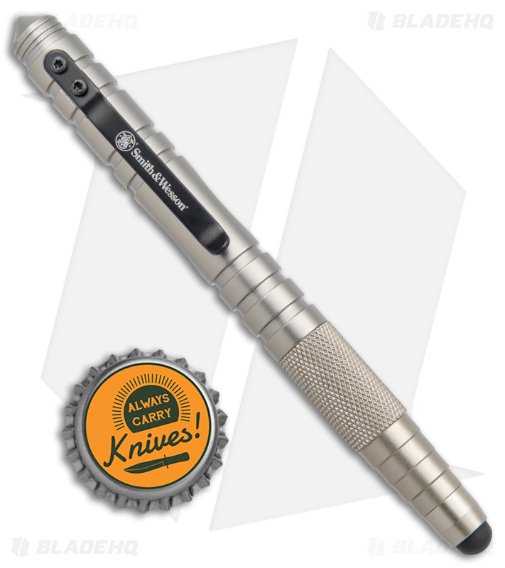 Smith & Wesson Tactical Pen + Stylus (Silver) - Blade HQ