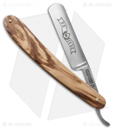 Timor Straight Razor Zebra Wood Handle (6/8" Carbon Steel) 396 - Blade HQ