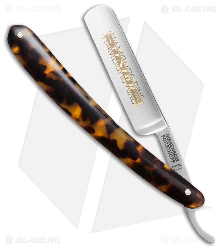 Timor Hamburg Ring Straight Razor Imitation Tortoise (5/8" Carbon Steel ...