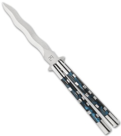 29 Knives Chris Olofson Custom 5" Kriss Balisong w/ Blue Acrylic Mirror ...