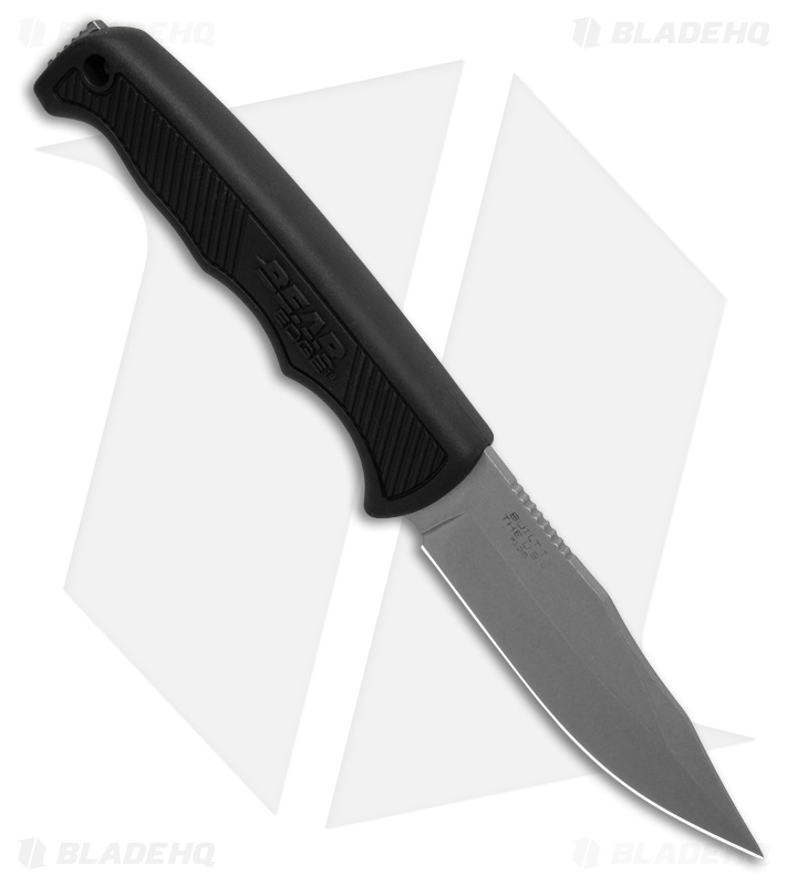 Bear Edge Fixed Blade Knife Black Krayton Cushion Grip (SW)