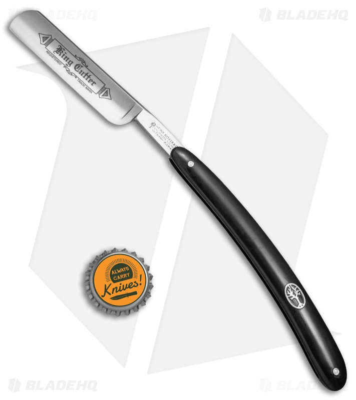 Boker King Cutter 5/8" Straight Razor Black w/ Nickel Silver Inlay ...