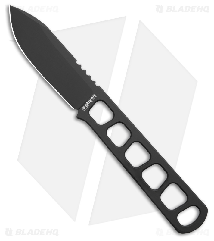 Boker BFF Packlite Fixed Blade Black Steel Drop Point Black