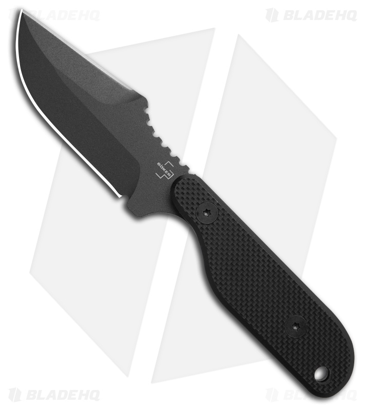 Boker Kagat Fixed Blade Black G-10 Clip Point Black 1095