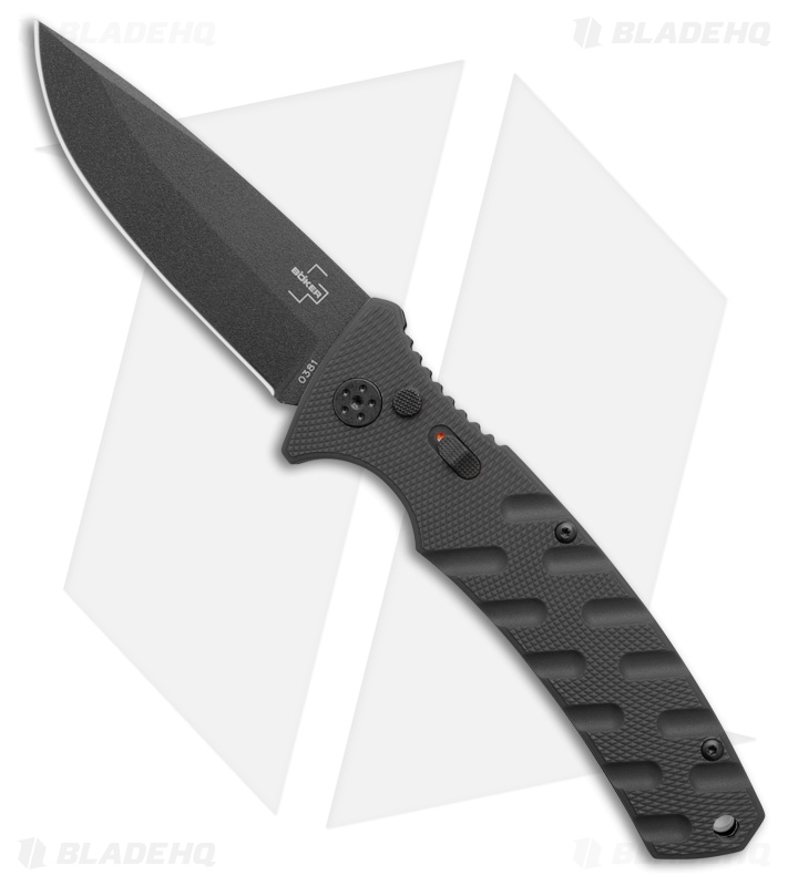 Boker Large Strike Button Lock Black Grivory (Black)