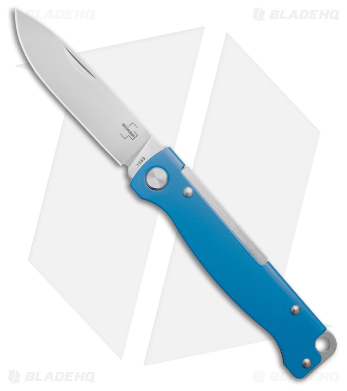 Boker Atlas Blue Stainless Steel Drop Point Satin 12C27
