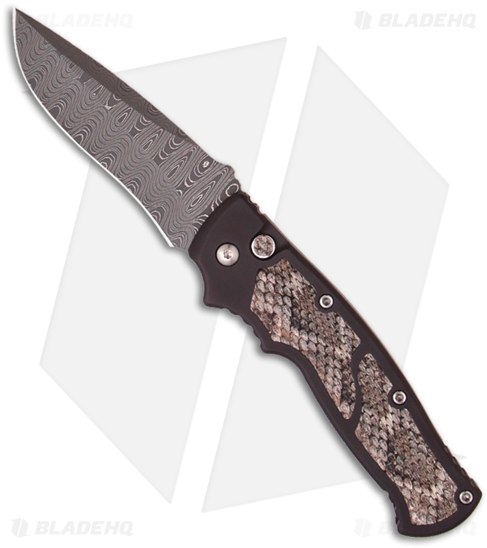 Brend Knives Custom M2 Auto w/ Rattle Snake Skin (4" Damascus) 2012 ...