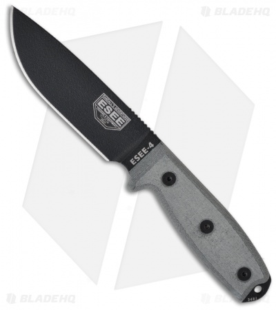 ESEE Knives ESEE-4P Fixed Blade Knife (4.5" Black) - Blade HQ