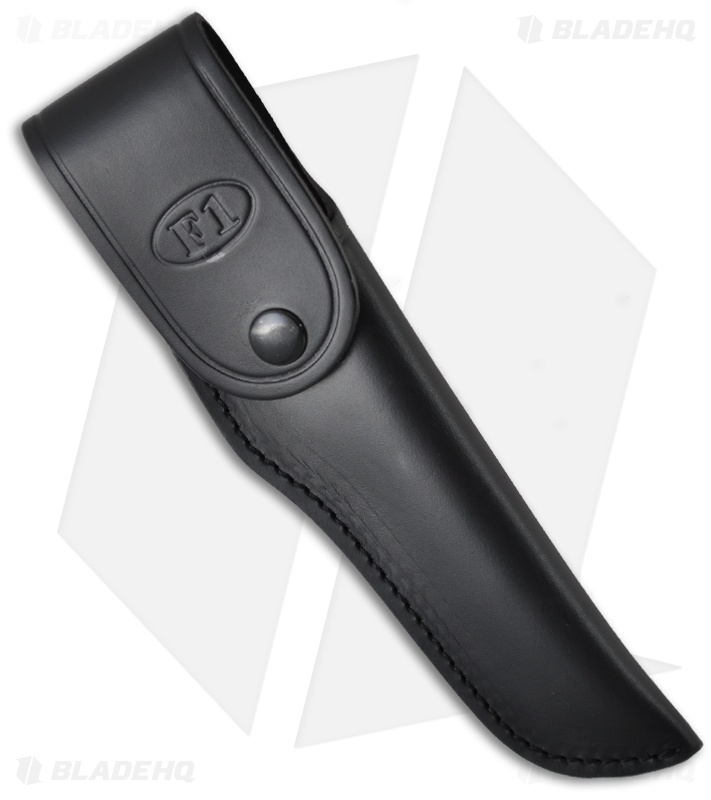 Fallkniven Knives F1 Knife w/ Leather Sheath (3.8" Black Plain) - Blade HQ