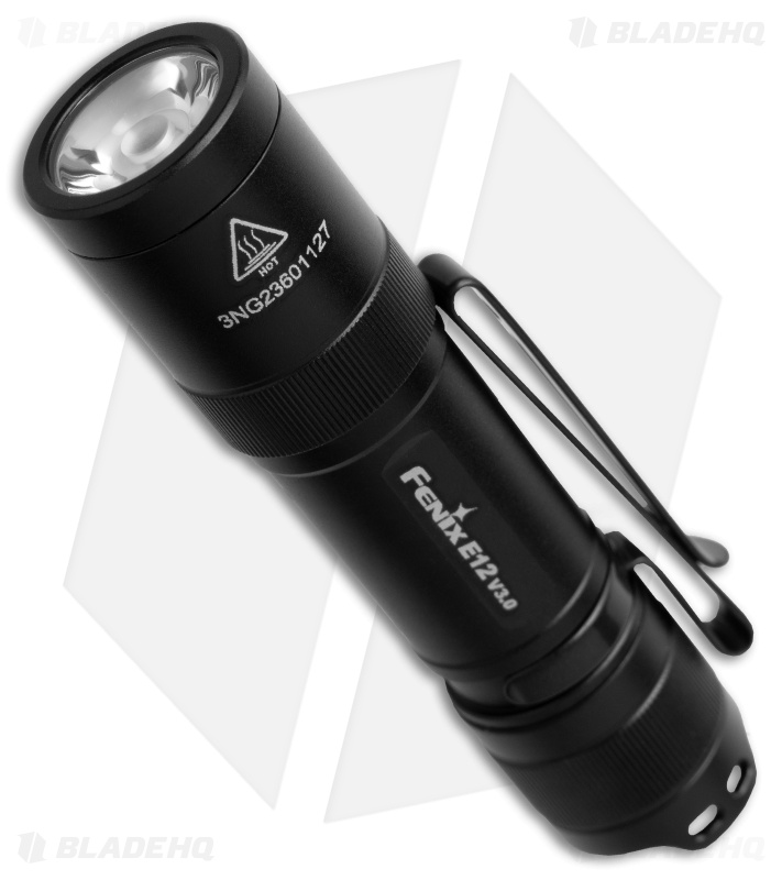 Fenix E12 V3.0 Black AA Flashlight (200 Lumens) E12V3BK - Blade HQ