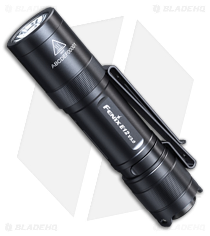 Fenix E12 V3.0 Black AA Flashlight (200 Lumens) E12V3BK - Blade HQ