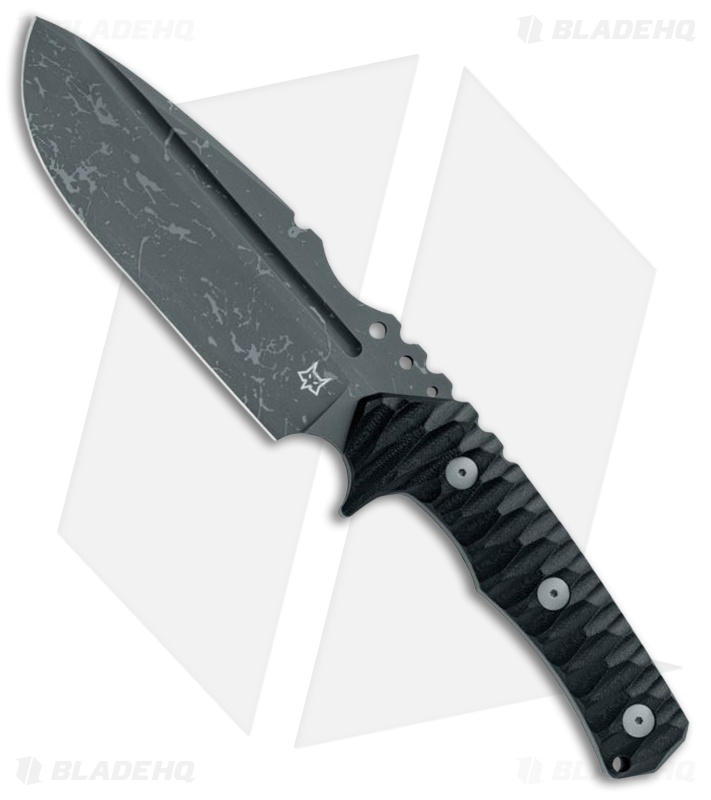 Fox Knives URO Fixed Blade Knife Black G-10 Acid Wash