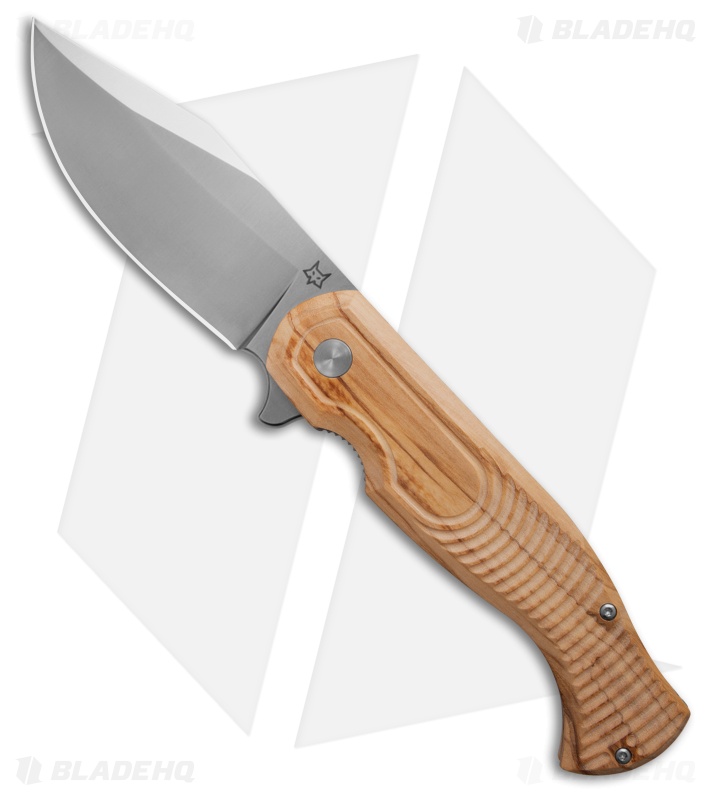 Fox Knives Eastwood Tiger Olive Wood Clip Point Satin S90V