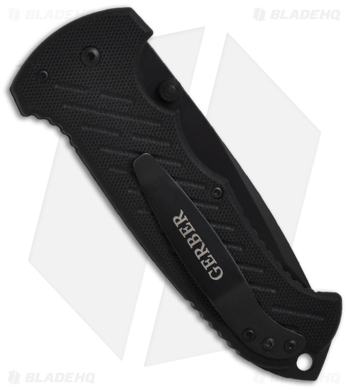 Gerber 06 FAST Knife Spring Assisted (3.8" Black Serr) 30-000118 - Blade HQ