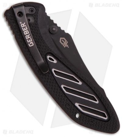 Gerber Instant Assisted Opening Knife (3.18" Black Serr) AO - Blade HQ