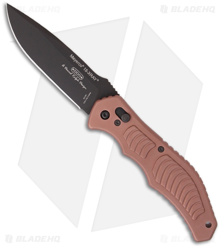 Meyerco 18 X-Ray Spear Point Automatic Knife Brown (3.8" Black ...