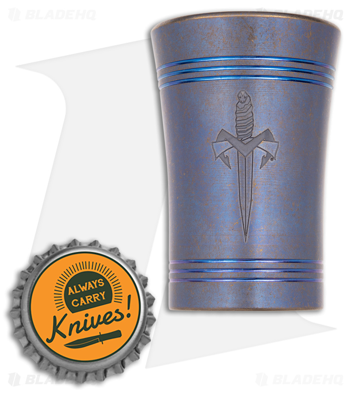 Microtech Shot Glass BL 1 Dagger Blue/Bronze Ti - Blade HQ