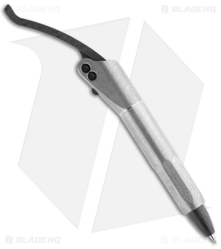 Microtech Marfione Custom Distressed Titanium Siphon Pen w/ Carbon ...