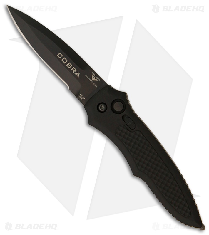 Paragon Cobra Tactical Automatic Knife (3.5" Black) - Blade HQ