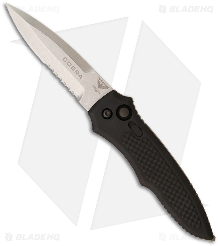 Paragon Cobra Tactical Automatic Knife (3.5" Stonewash Serr) - Blade HQ