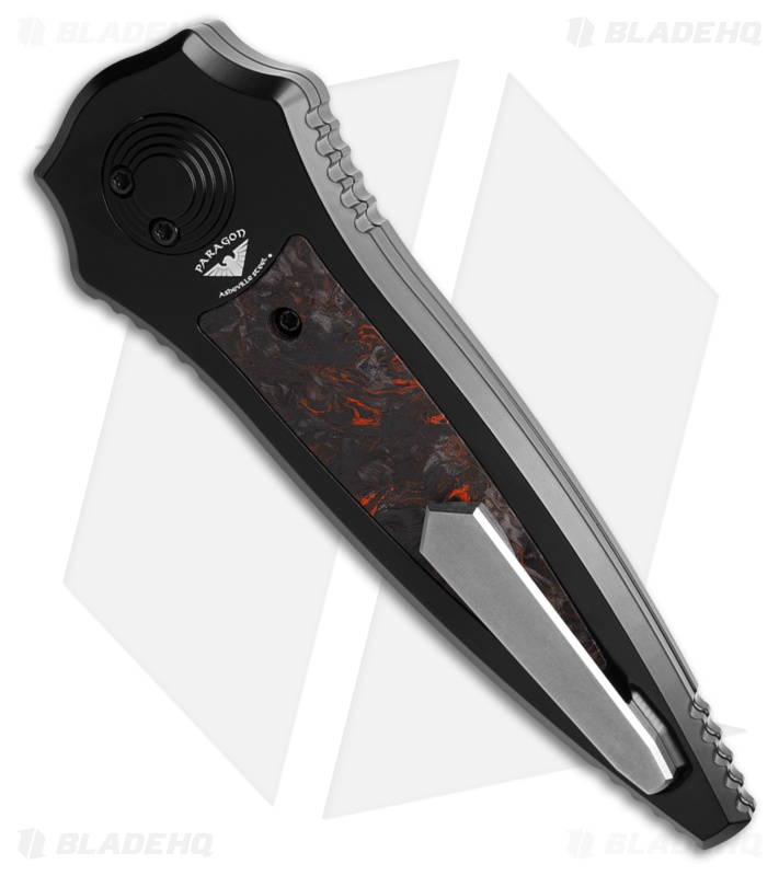 Paragon Warlock Knife Black Ti Marbleized Copper CF